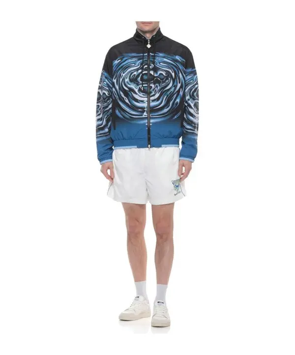Casablanca Graphic Printed Zipped Drawstring Jacket