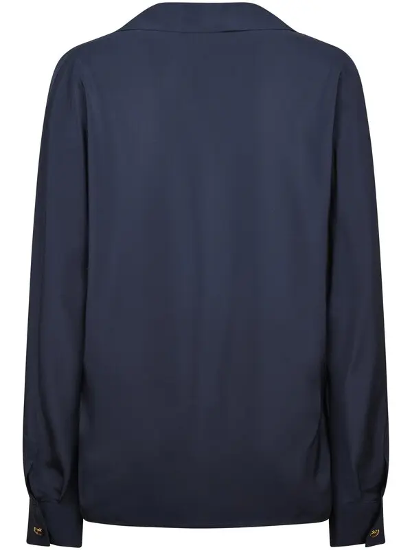 Max Mara Classic Collar Polo Top - Blue