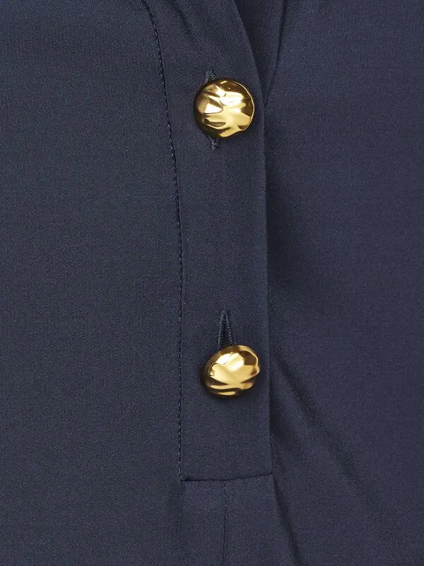 Max Mara Classic Collar Polo Top - Blue