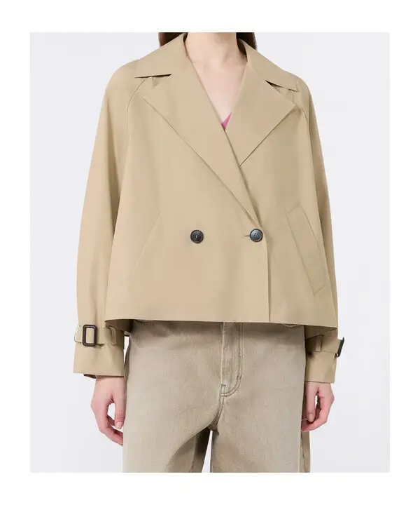 Max Mara Short Water-repellent Canvas Trench Coat