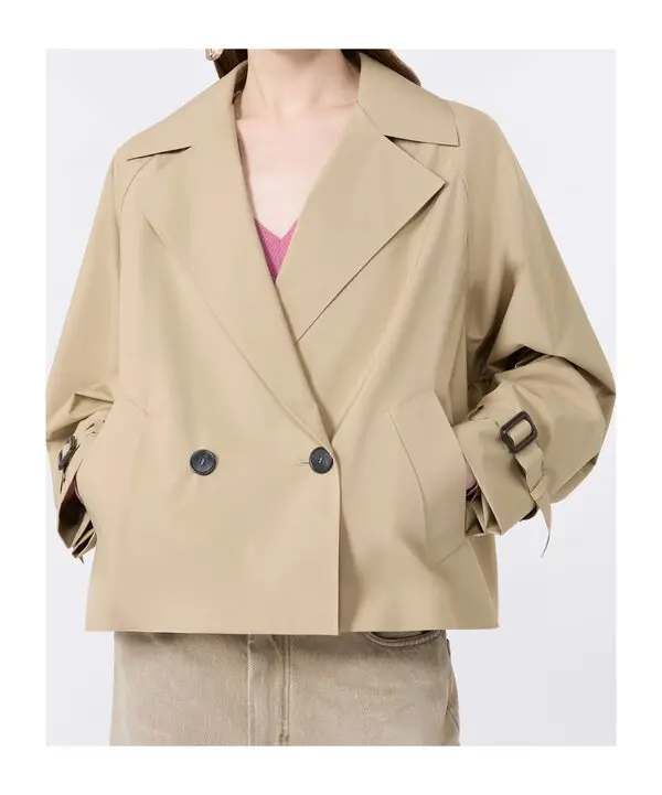 Max Mara Short Water-repellent Canvas Trench Coat