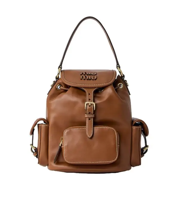 Miu Miu Logo Leather Backpack