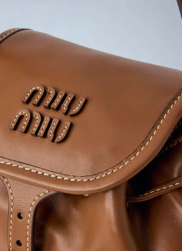 Miu Miu Logo Leather Backpack