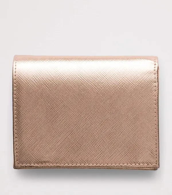 Prada Small Metallic Saffiano Leather Wallet