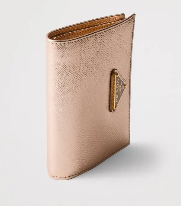 Prada Small Metallic Saffiano Leather Wallet