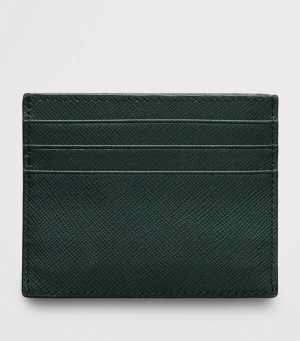 Prada Saffiano Leather Card Holder - Green
