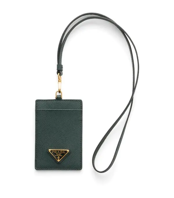 Prada Saffiano Leather Badge Holder - Green