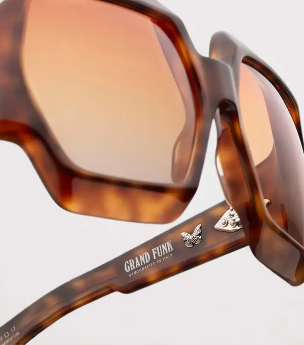 JACQUES MARIE MAGE Grand Funk Hexagonal Sunglasses