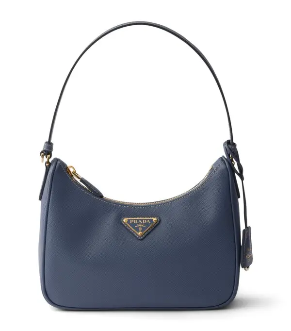 Prada Mini Saffiano Leather Re-edition 2005 Top-handle Bag - Blue