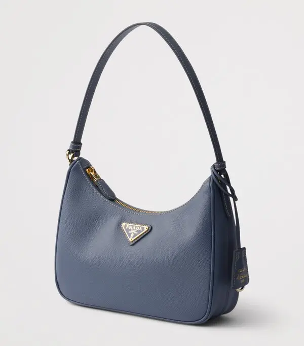 Prada Mini Saffiano Leather Re-edition 2005 Top-handle Bag - Blue