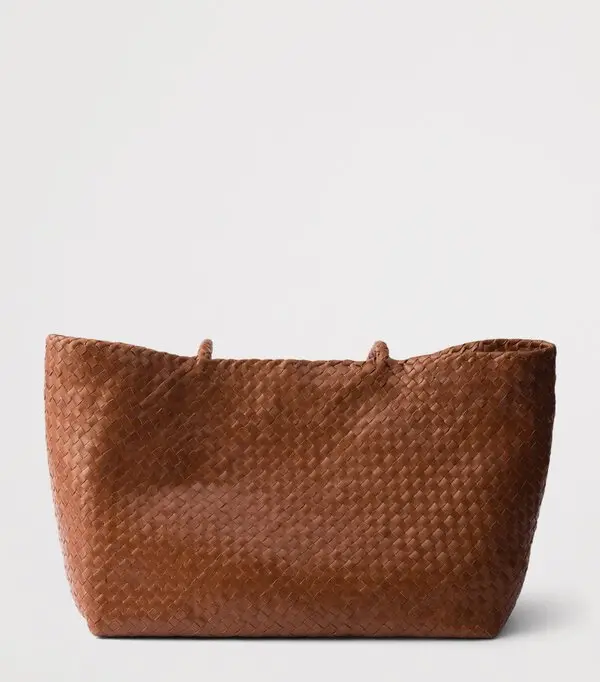 Prada Large Woven Leather Tote Bag