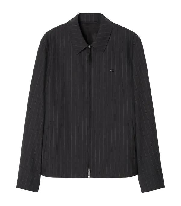 Burberry Bloomsbury Wool Pinstripe Harrington Jacket