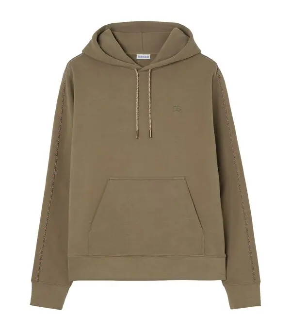 Burberry Slim Fit Hoodie With Check Piping