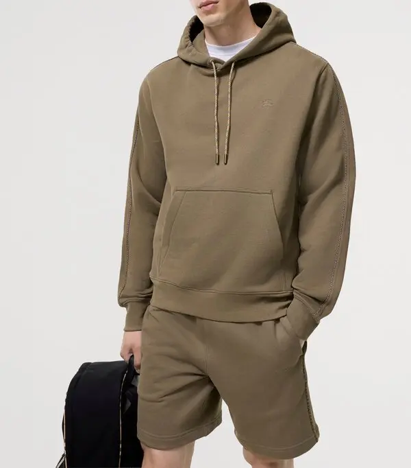 Burberry Slim Fit Hoodie With Check Piping