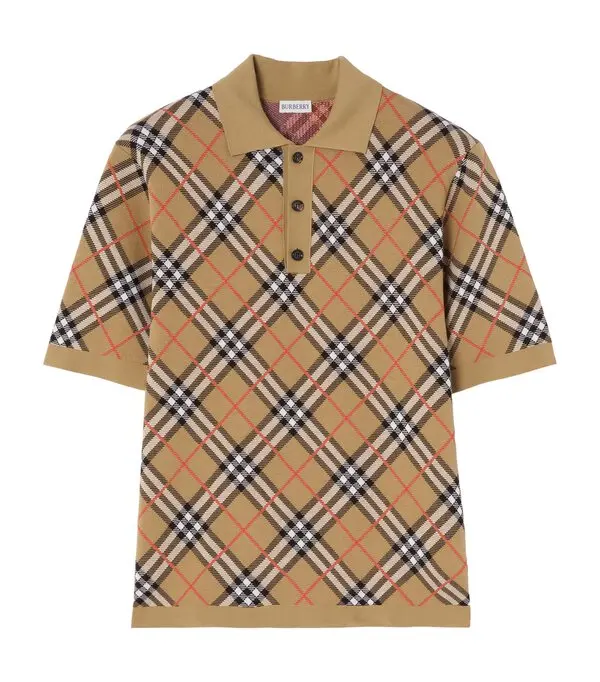 Burberry Check Polo Shirt - Beige