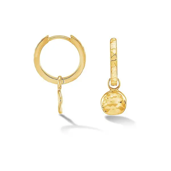 DOWER & HALL Hammered Disc Nomad Hoops