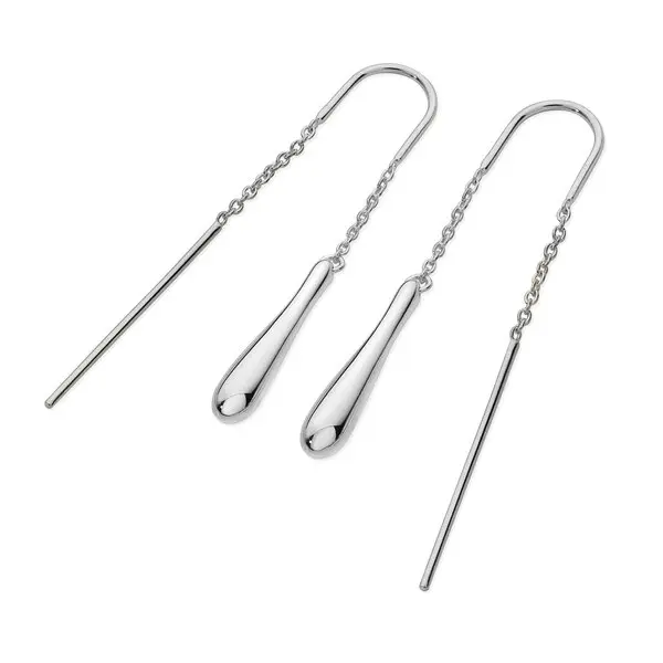 LUCY QUARTERMAINE Solid Sterling Feeder Drop Earrings With Bridge