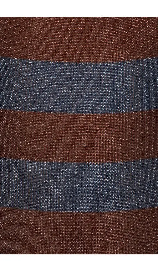 SEROYA Benni Metallic Knit Dress In Rust