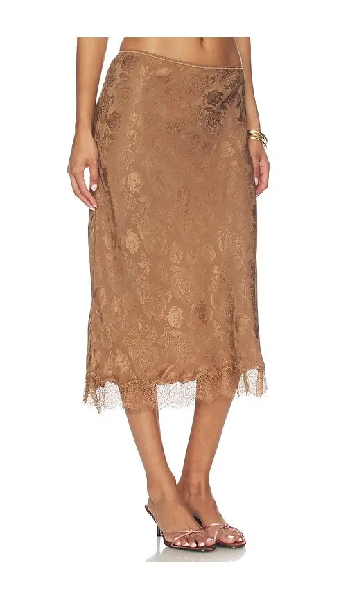 Ronny Kobo Jacquard Lace Trim Skirt