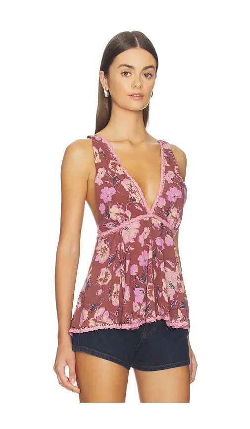 Free People Rome Printed Tank In Brown