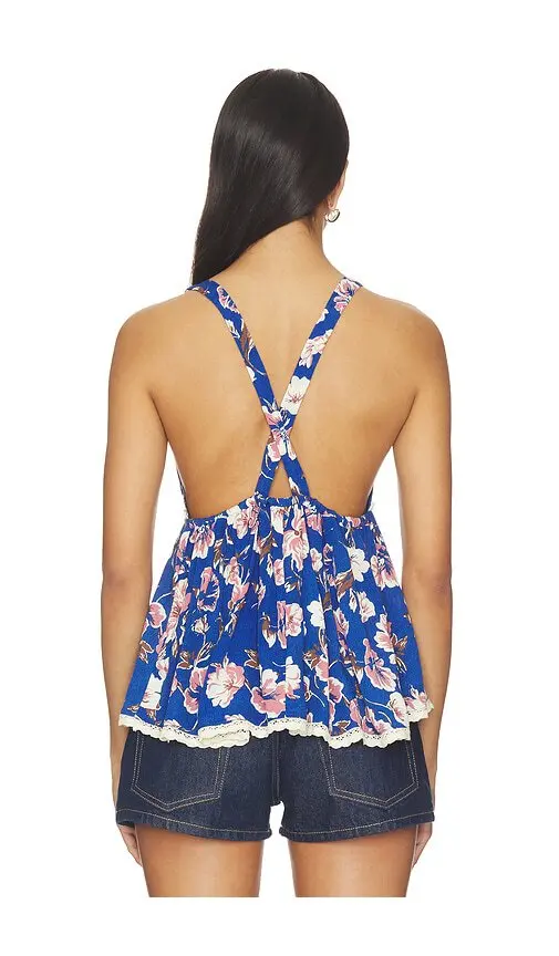 Free People Rome Printed Tank In Navy