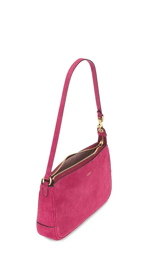 COACH Suede Plaza Bag In Pink
