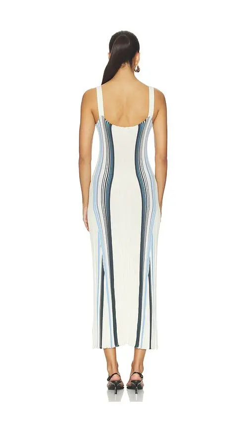 Theory Drape Tank Dress In White,blue
