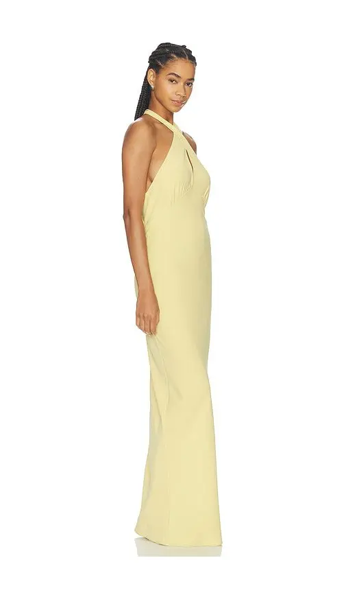 Amanda Uprichard Samara Maxi Dress With Halterneck And Cut-out Detail