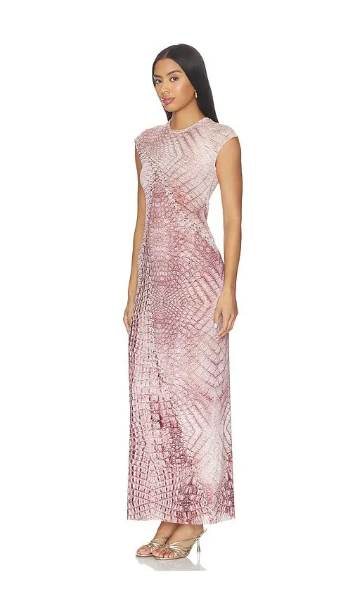AFRM Mylo Abstract Print Dress - Cappuccino Croc