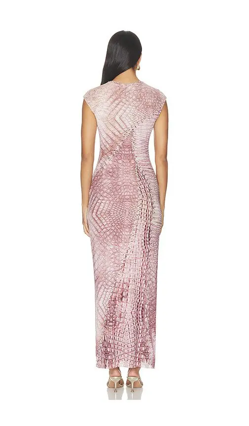 AFRM Mylo Abstract Print Dress - Cappuccino Croc