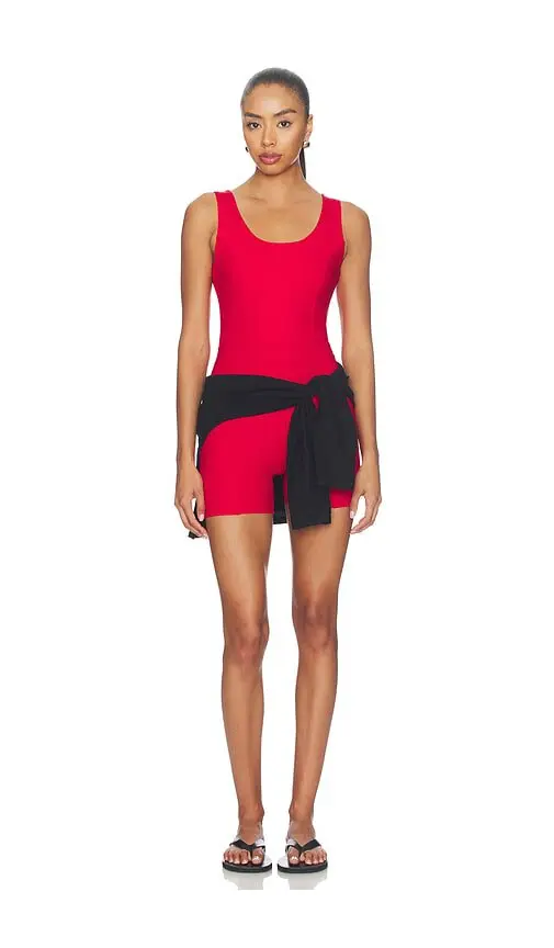 Year Of Ours Ribbed Johanna Onesie In Red