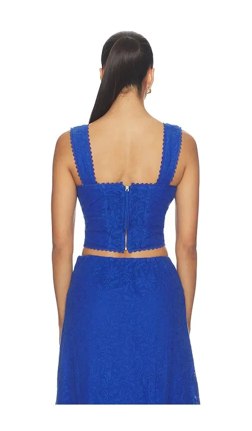 CLEOBELLA Azul Lace Cropped Top