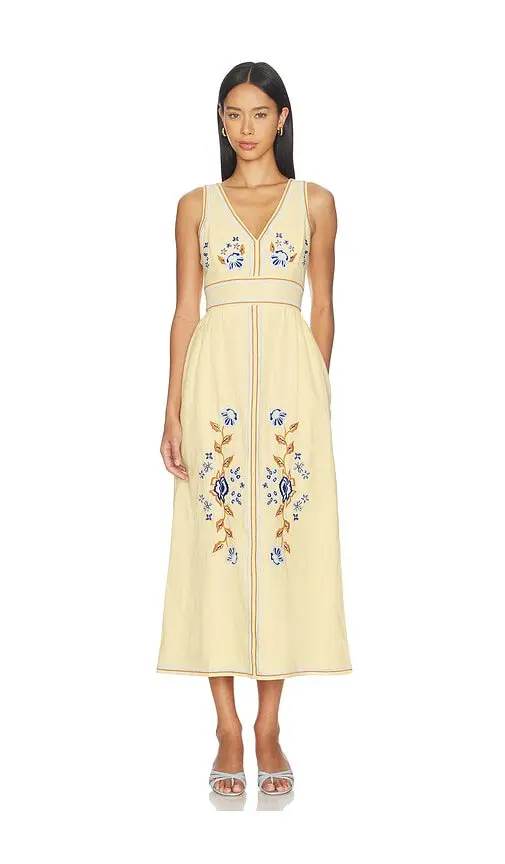 CLEOBELLA Jessamyn Ankle Dress In Lemon - Impala