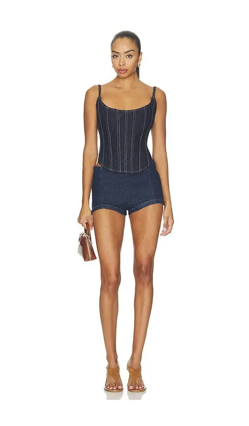 Retrofete Marishka Denim Corset Top - Rinse