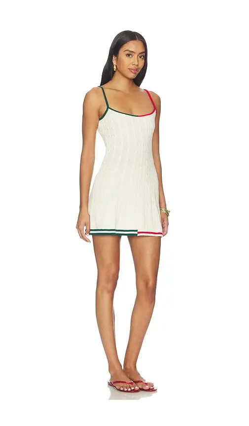 SEROYA Azriel Metallic Knit Mini Dress In White