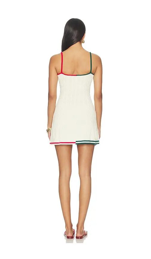 SEROYA Azriel Metallic Knit Mini Dress In White