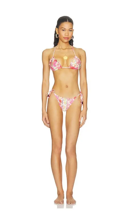 Agua Bendita X Lolita Ruche Triangle Top In Multi