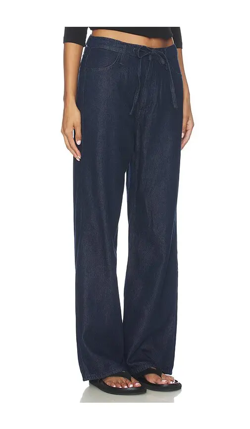Rag & Bone Phoebe Featherweight Drawstring Wide Jeans In Blue