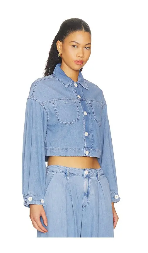 L'Agence Gaines Balloon Sleeve Denim Jacket