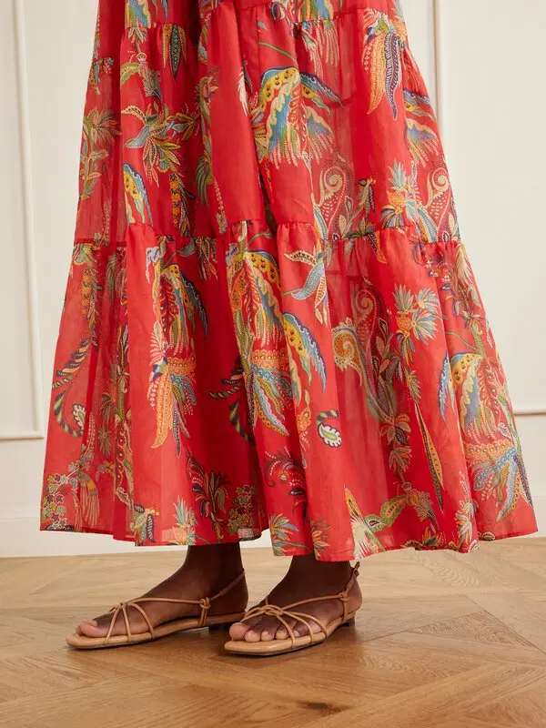 Etro Ruffled Printed Cotton Maxi Dress
