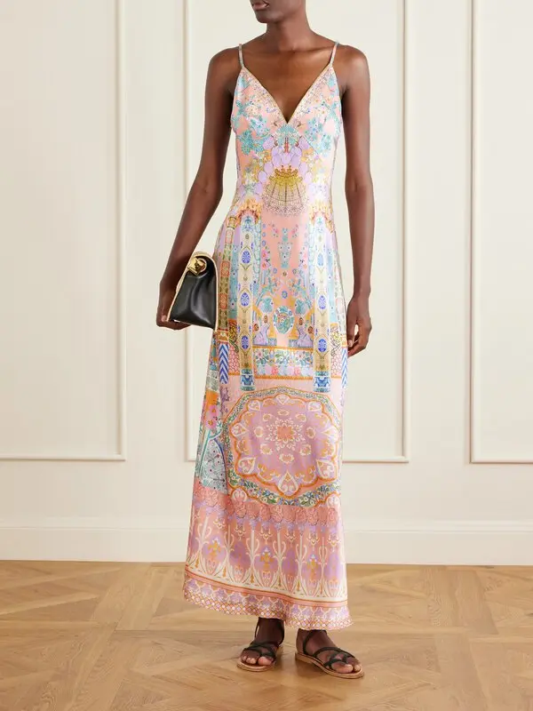 Camilla Printed Silk-satin Maxi Dress