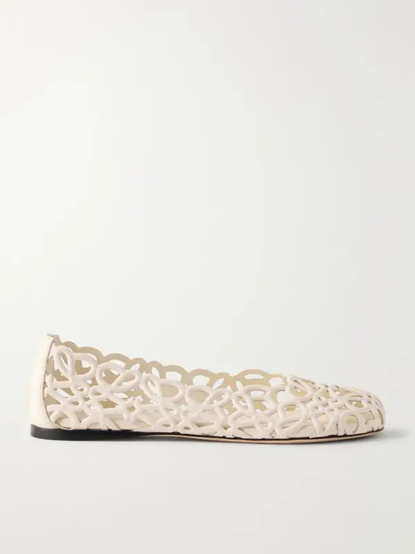 Loewe Petal Anagram Leather Ballet Flats