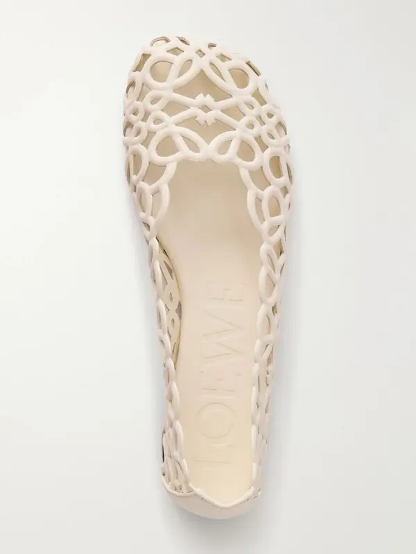 Loewe Petal Anagram Leather Ballet Flats