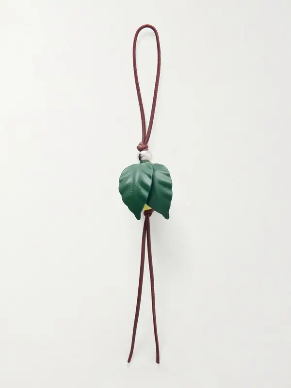 Loewe Leather And Silver-tone Apple Charm