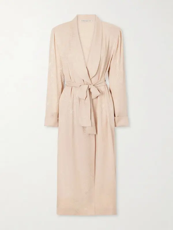 Alessandra Rich Belted Silk-moiré Midi Dress - Pink