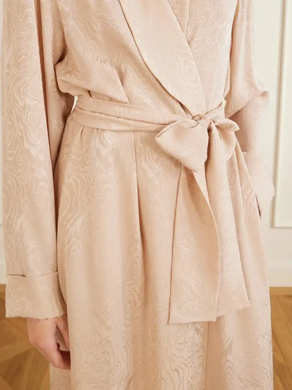 Alessandra Rich Belted Silk-moiré Midi Dress