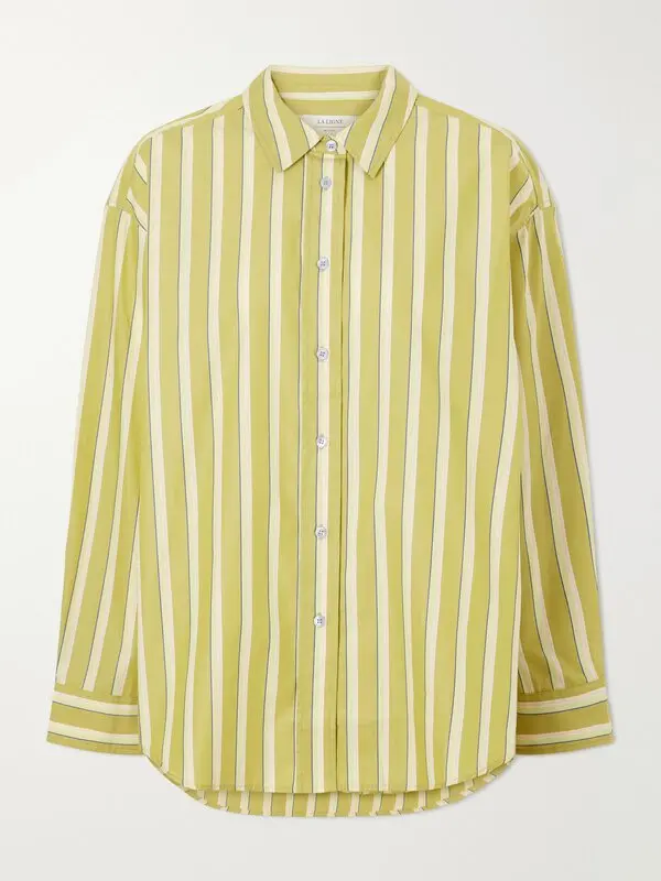 LA LIGNE Striped Cotton-poplin Shirt