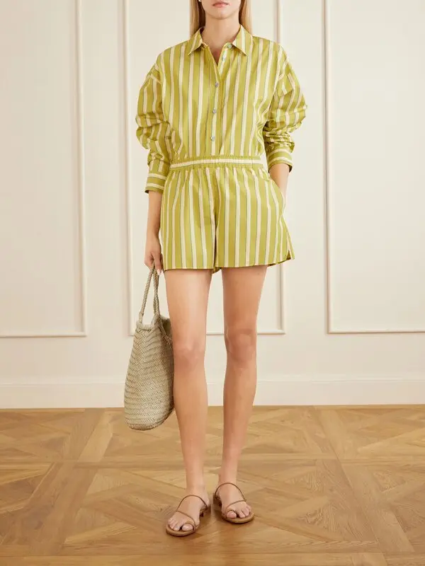 LA LIGNE Striped Cotton-poplin Shirt