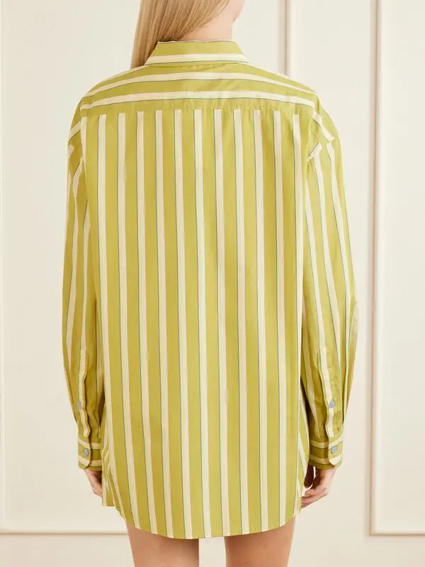 LA LIGNE Striped Cotton-poplin Shirt