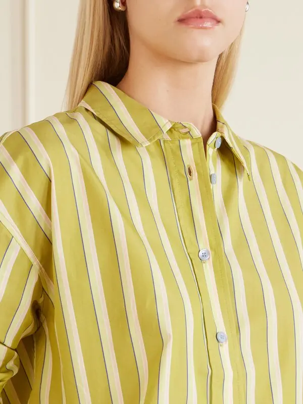 LA LIGNE Striped Cotton-poplin Shirt